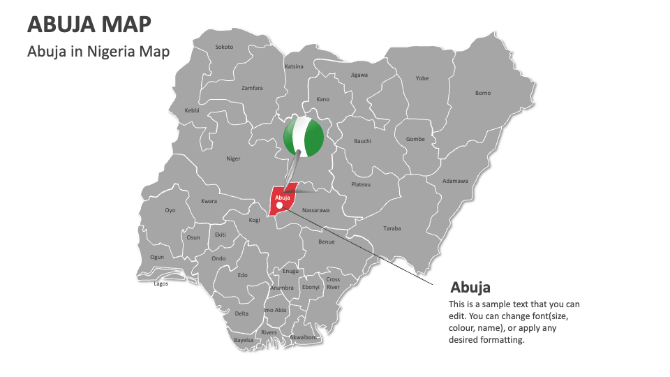Abuja Map for Google Slides and PowerPoint - PPT Slides