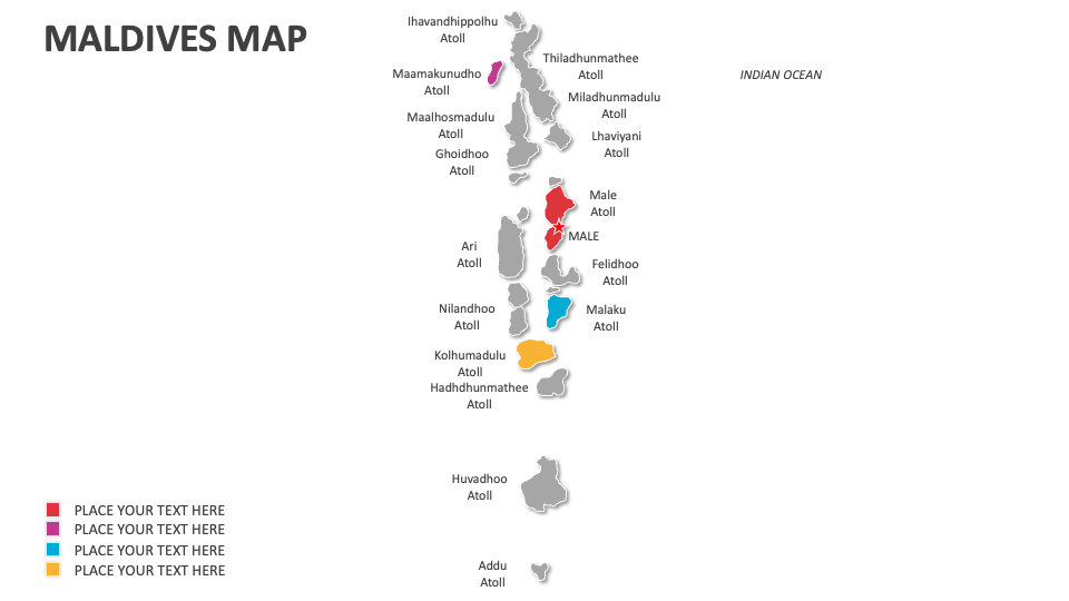 Maldives Map for Google Slides and PowerPoint - PPT Slides