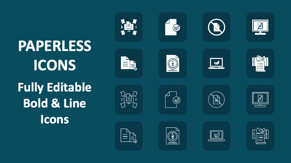 Paperless Icons for Google Slides and PowerPoint