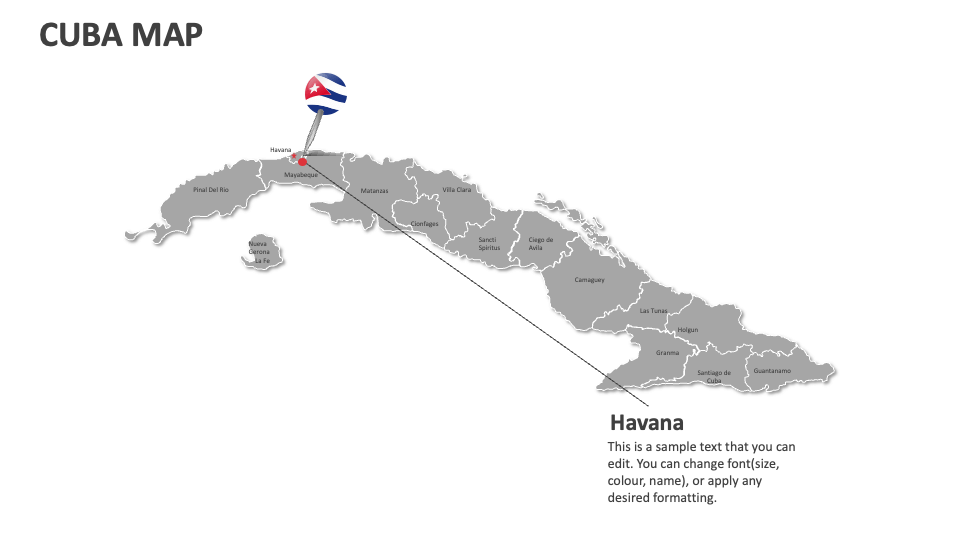 Cuba Map for Google Slides and PowerPoint - PPT Slides
