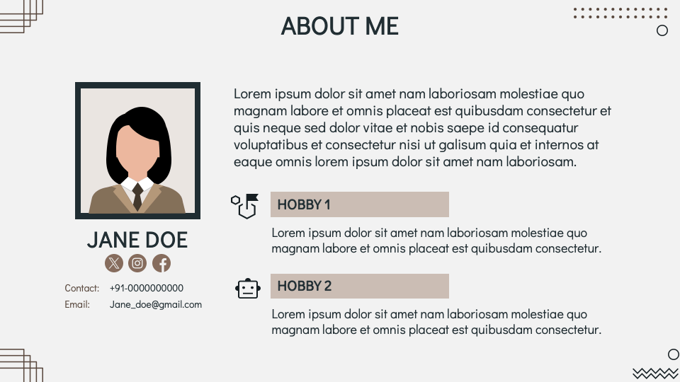Free Minimalist Resume Template for Google Slides and PowerPoint - PPT ...