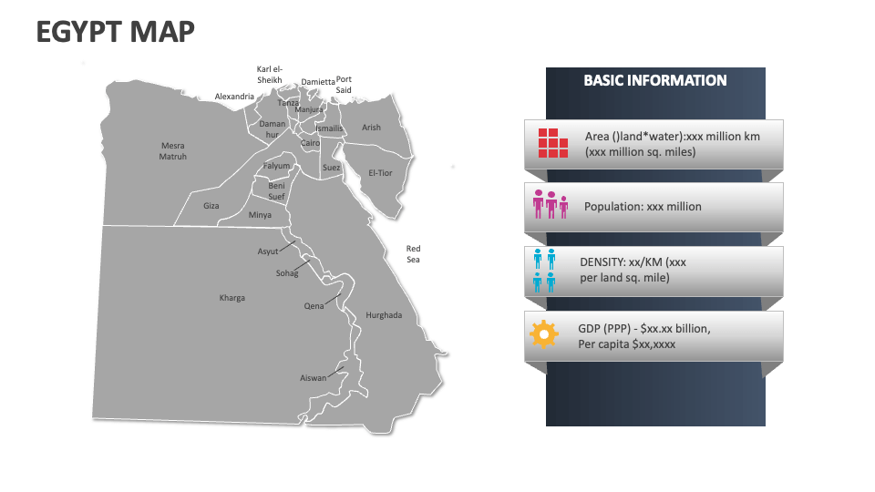 Egypt Map for Google Slides and PowerPoint - PPT Slides
