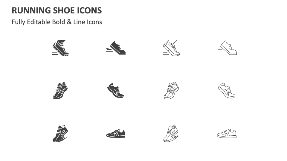 Running Shoe Icons for Google Slides and PowerPoint