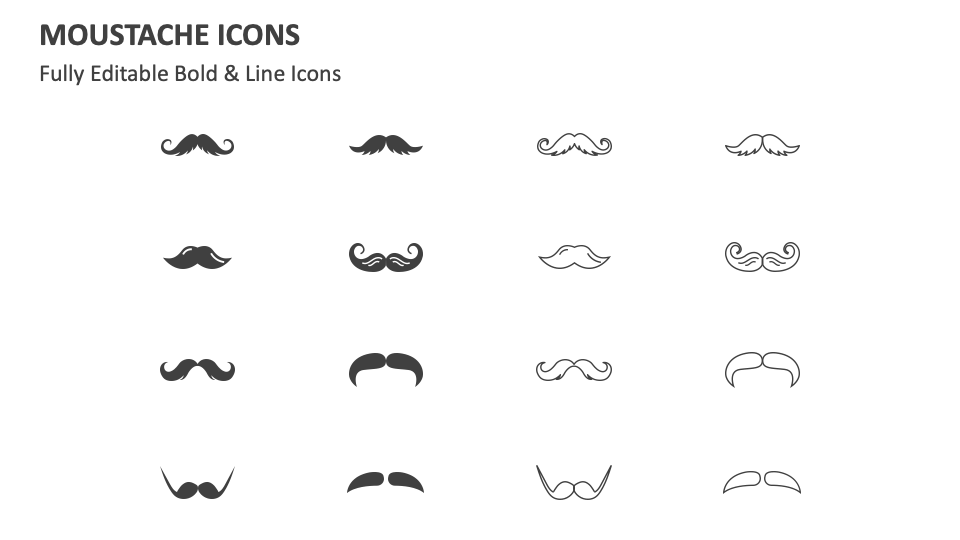 Moustache Icons for PowerPoint and Google Slides - PPT Slides