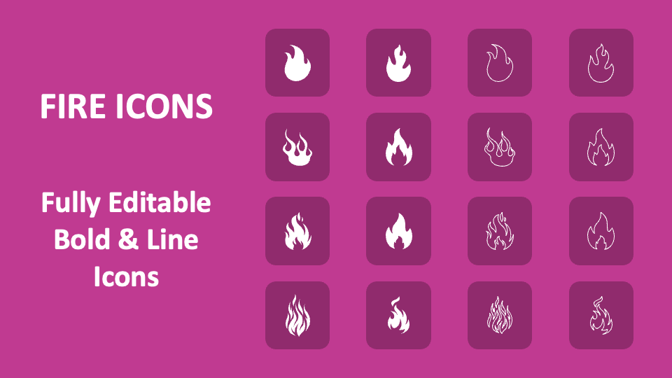 Fire Icons for Google Slides and PowerPoint
