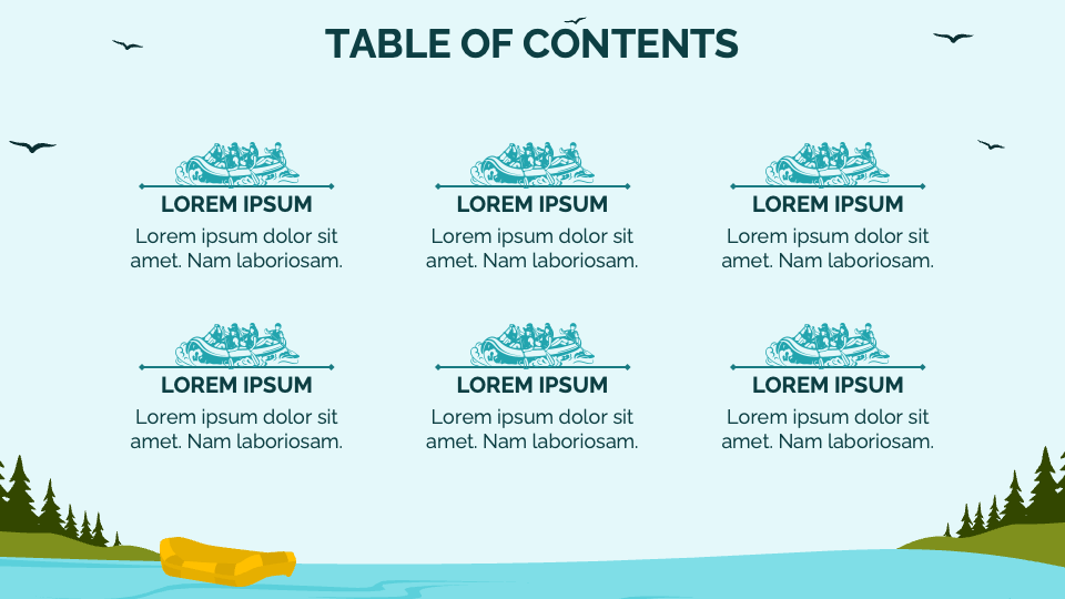 Free River Rafting Presentation Theme for Google Slides and PowerPoint