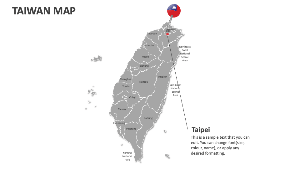 Taiwan Map for Google Slides and PowerPoint - PPT Slides