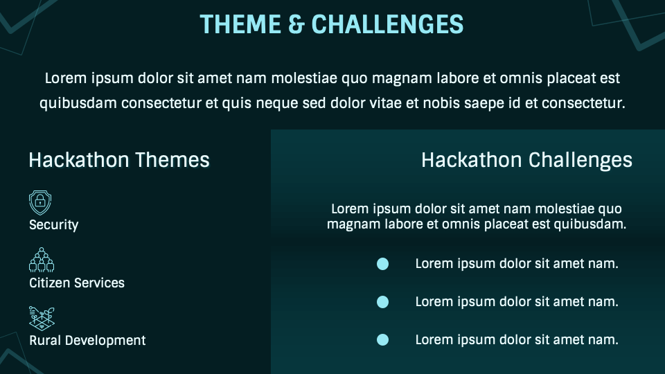 Hackathon Pitch Deck for Google Slides and PowerPoint