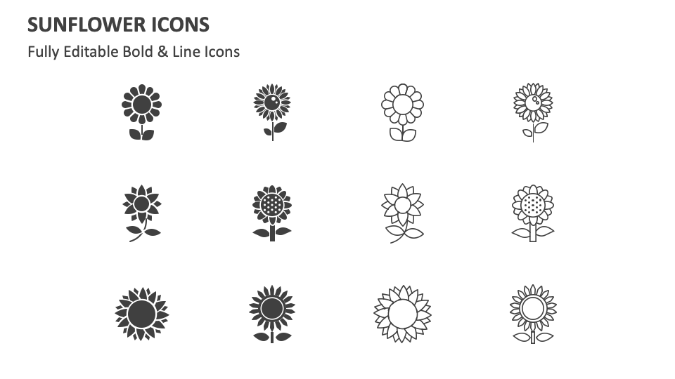 Sunflower Icons for PowerPoint and Google Slides - PPT Slides