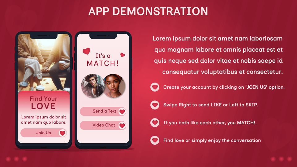 Dating App Pitch Deck for Google Slides and PowerPoint