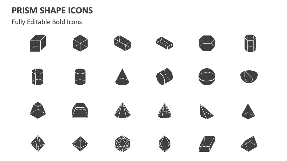 Prism Shape Icons for Google Slides and PowerPoint