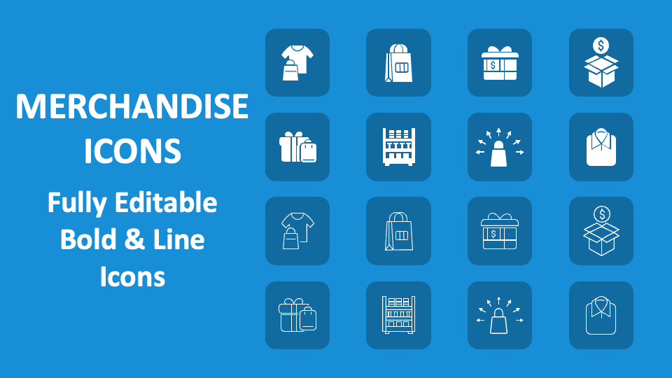 Merchandise Icons for Google Slides and PowerPoint