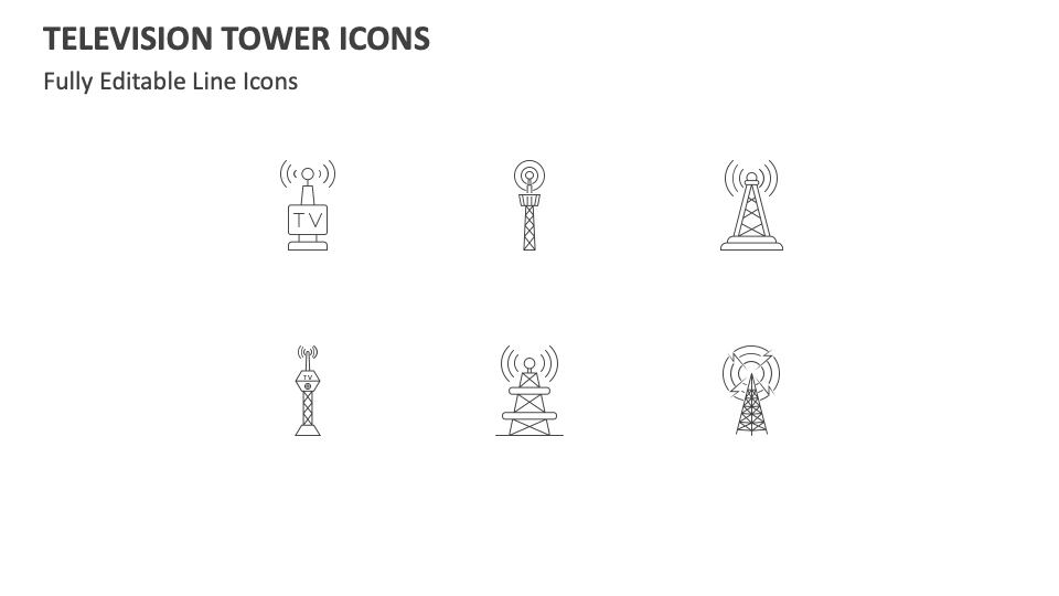 Television Tower Icons for Google Slides and PowerPoint