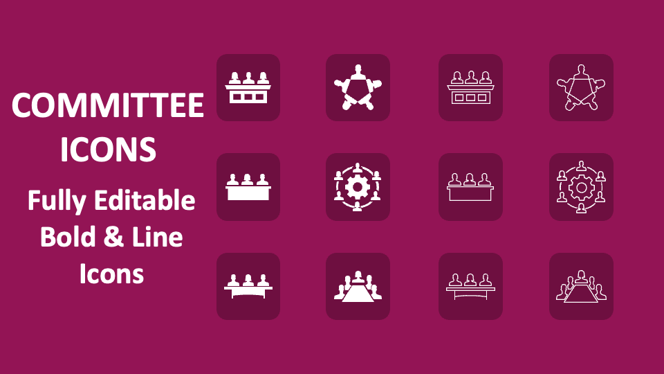 Committee Icons for Google Slides and PowerPoint