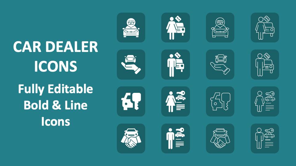 Car Dealer Icons for Google Slides and PowerPoint