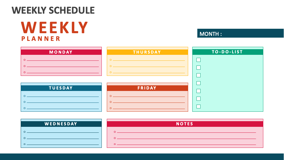 Weekly Schedule Template for Google Slides and PowerPoint - PPT Slides