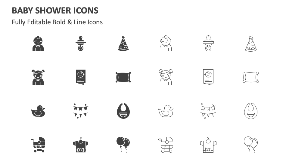 Baby Shower Icons for Google Slides and PowerPoint