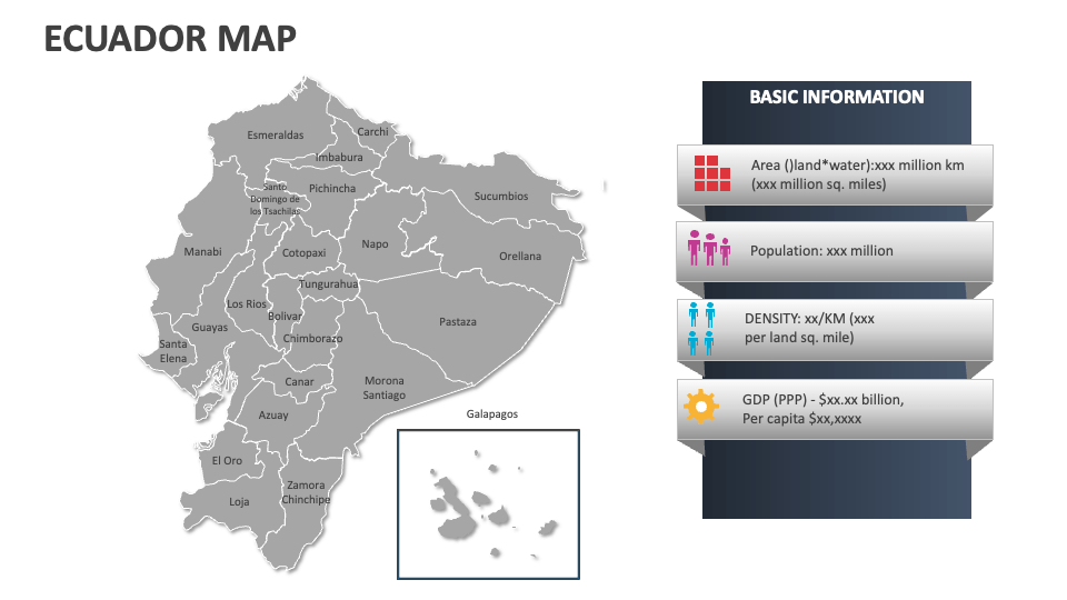 Ecuador map for Google Slides and PowerPoint - PPT Slides