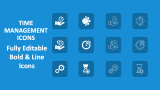 Time Management Icons for Google Slides and PowerPoint