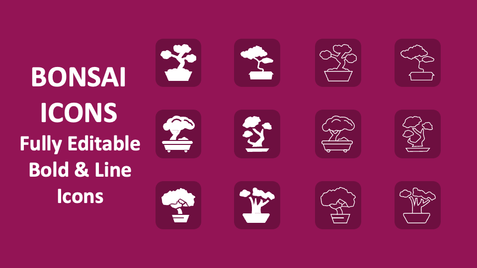 Bonsai Icons for PowerPoint and Google Slides - PPT Slides