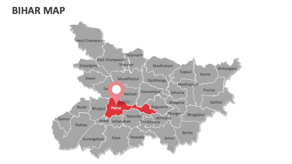 Bihar Map for Google Slides and PowerPoint - PPT Slides