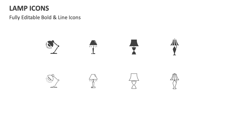 Lamp Icons for Google Slides and PowerPoint