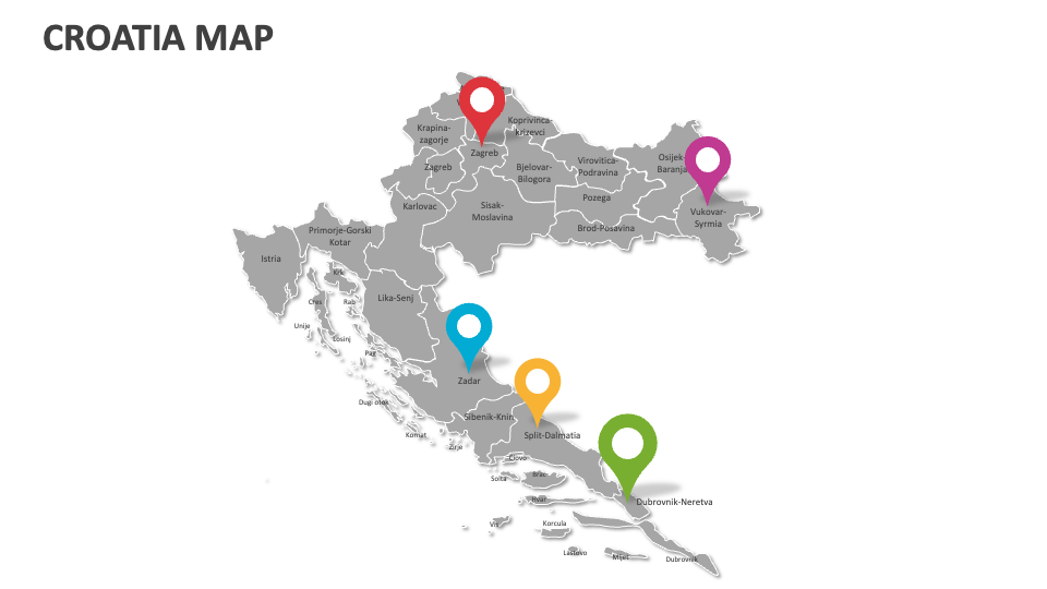Croatia Map for Google Slides and PowerPoint - PPT Slides
