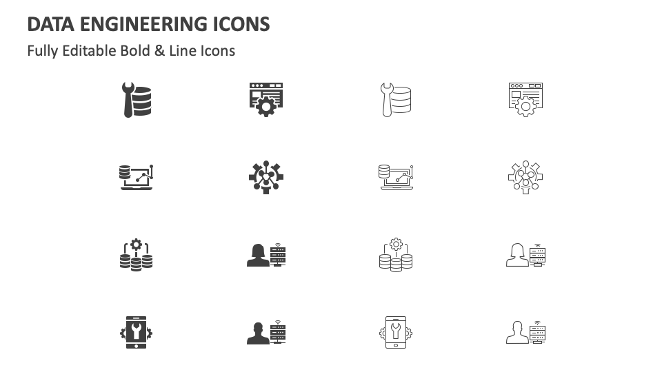 Data Engineering Icons for Google Slides and PowerPoint