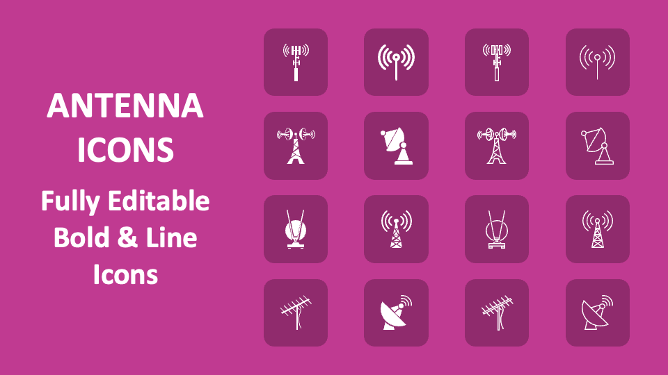 Antenna Icons for Google Slides and PowerPoint