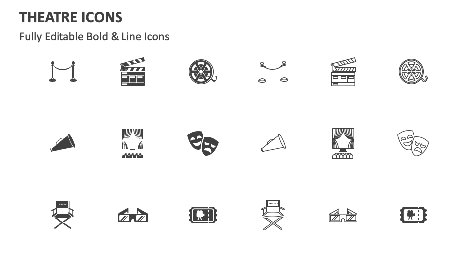 Theatre Icons for Google Slides and PowerPoint