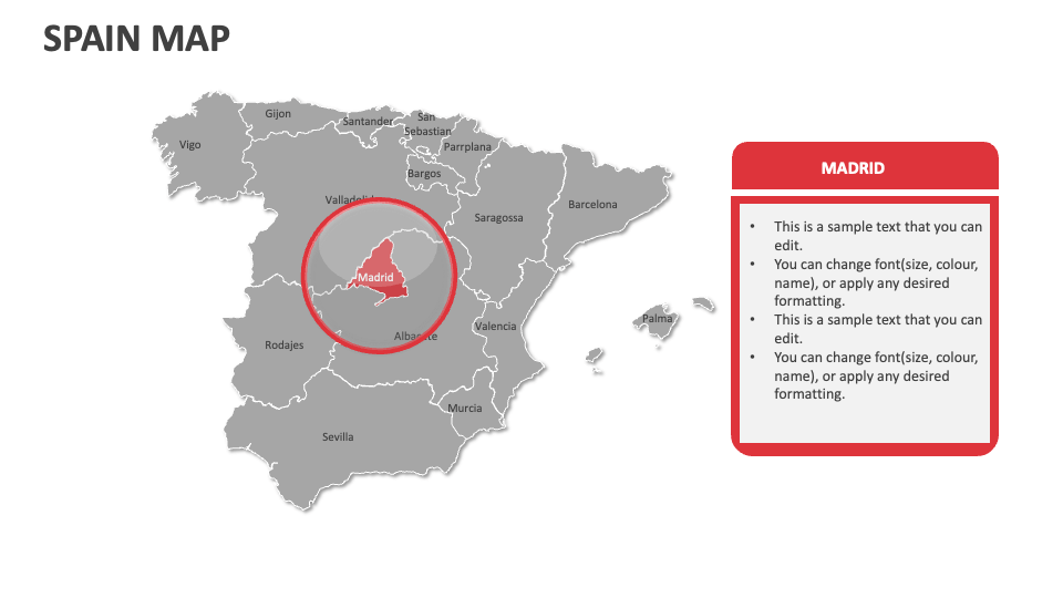 Spain Map for Google Slides and PowerPoint - PPT Slides