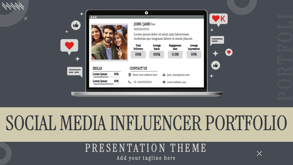 Free Social Media Influencer Portfolio Presentation Template for Google ...