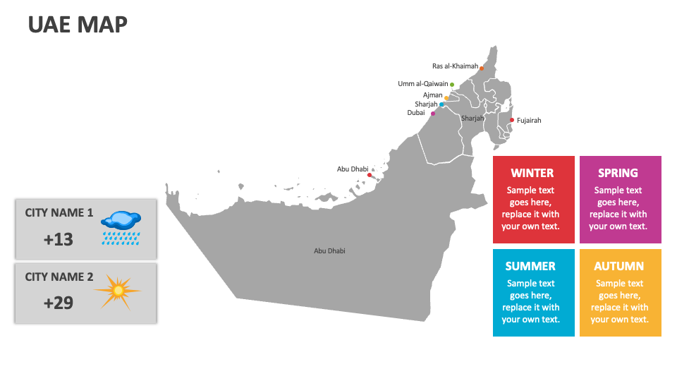 UAE Map for Google Slides and PowerPoint - PPT Slides