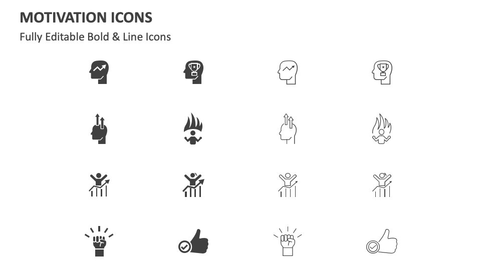 Motivation Icons for Google Slides and PowerPoint
