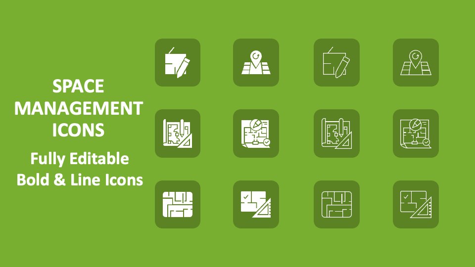 Space Management Icons for PowerPoint and Google Slides - PPT Slides