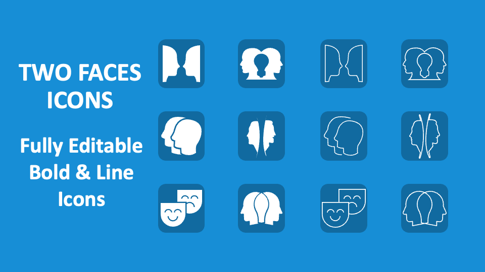 Two Faces Icons for PowerPoint and Google Slides - PPT Slides
