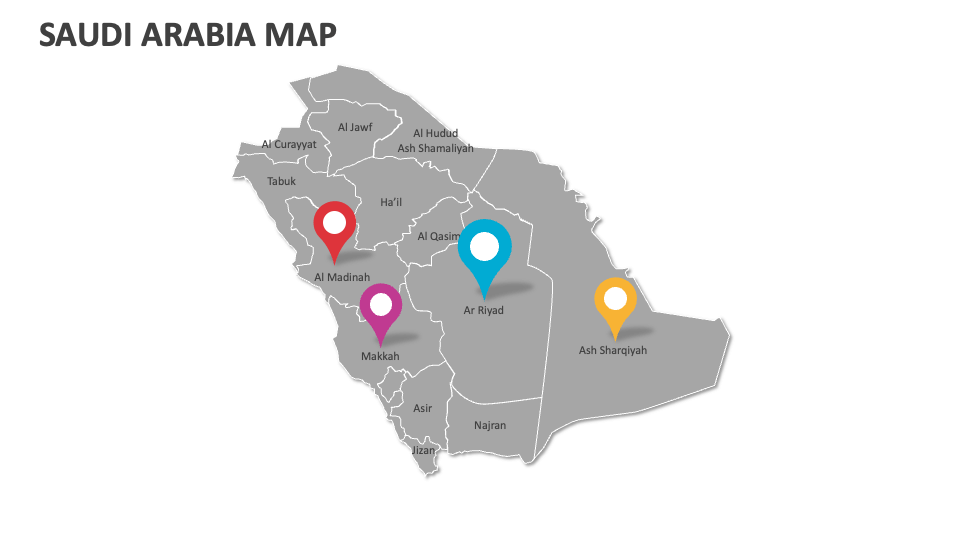 Saudi Arabia Map for Google Slides and PowerPoint - PPT Slides