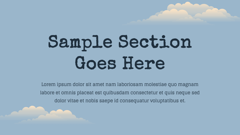 Free Clouds Background Presentation for Google Slides and PowerPoint