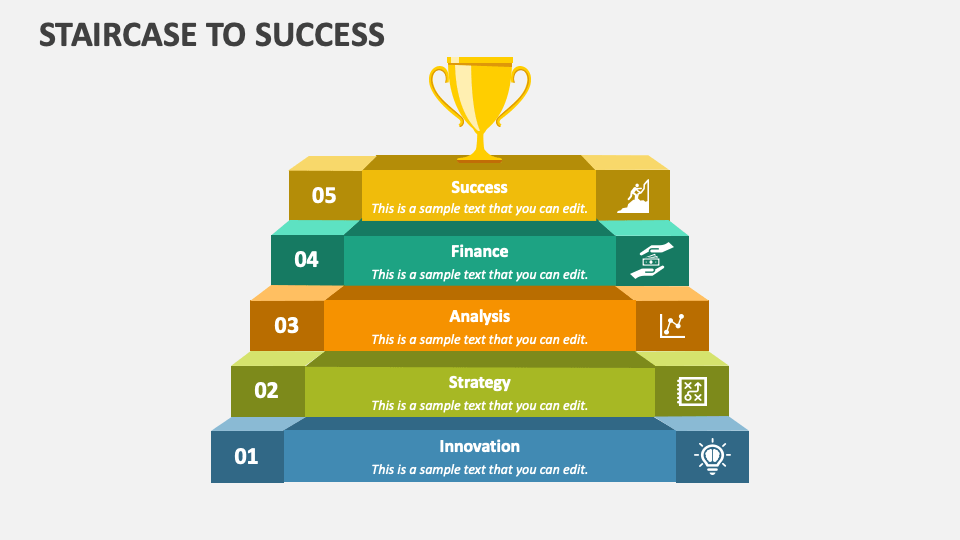 Staircase to Success PowerPoint and Google Slides Template - PPT Slides