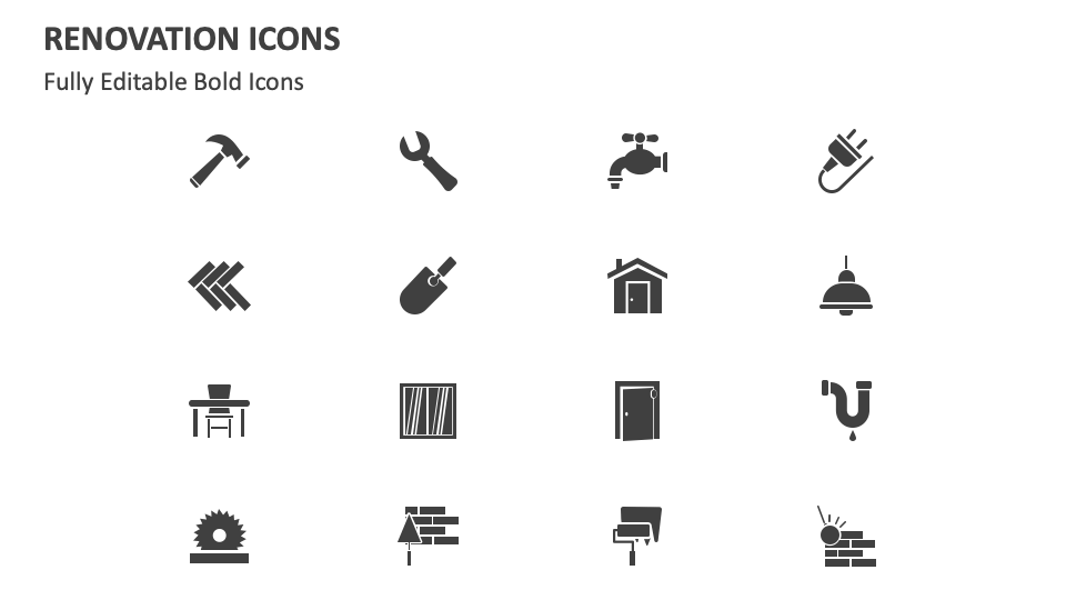 Renovation Icons for Google Slides and PowerPoint
