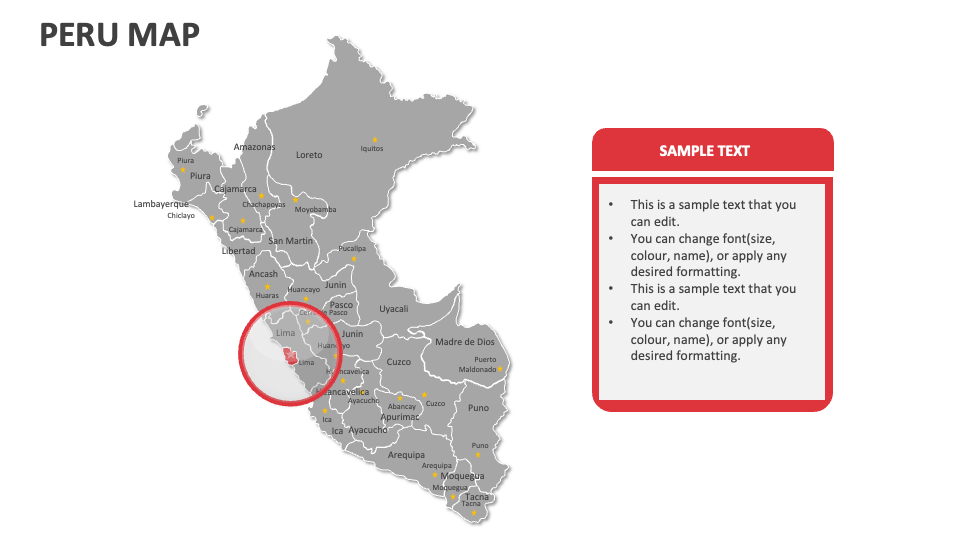 Peru Map for Google Slides and PowerPoint - PPT Slides