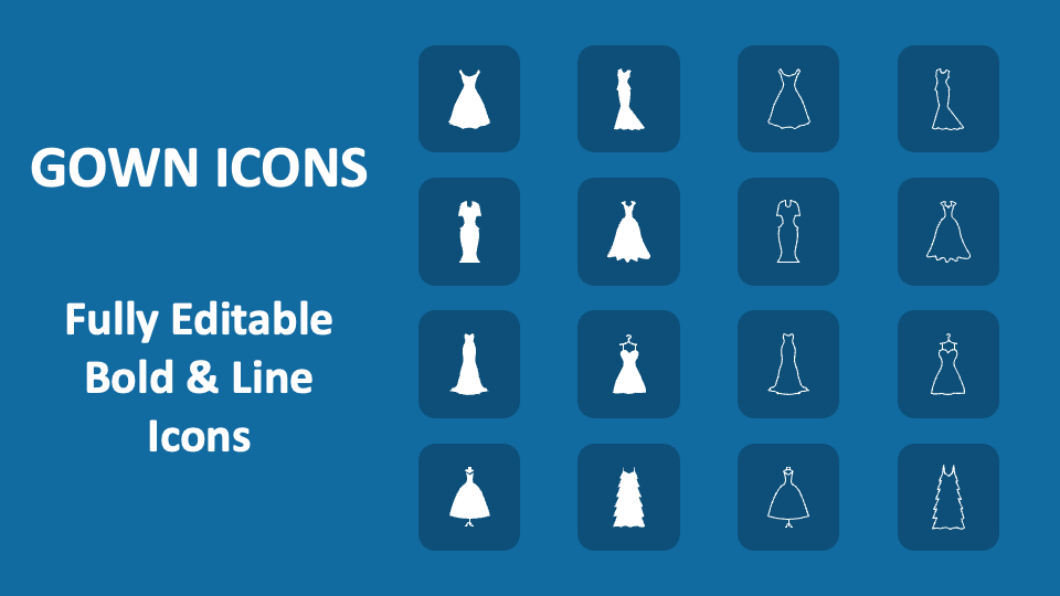 Gown Icons for Google Slides and PowerPoint