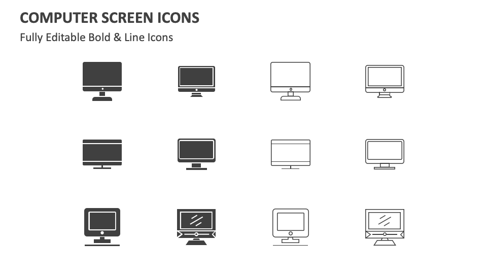 Computer Screen Icons for PowerPoint and Google Slides - PPT Slides