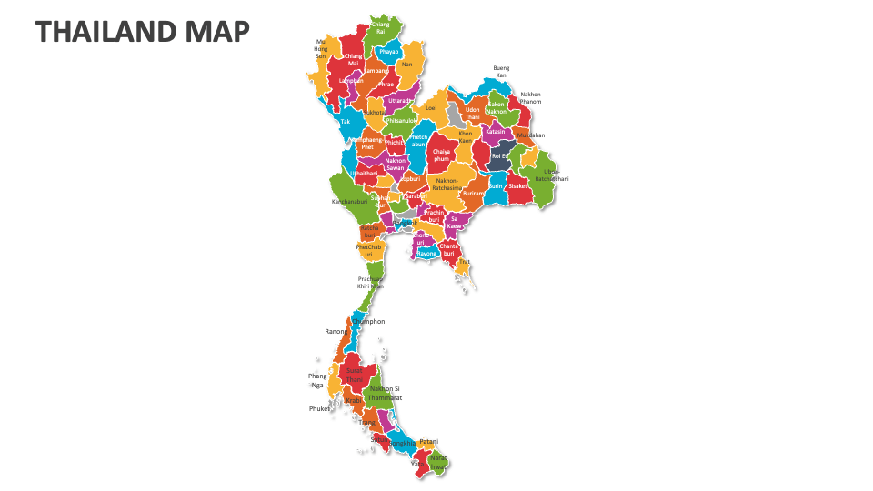 Thailand Map for Google Slides and PowerPoint - PPT Slides