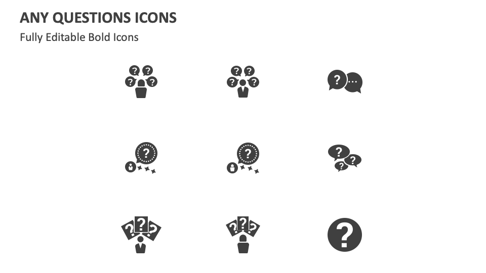 Any Questions Icons for Google Slides and PowerPoint