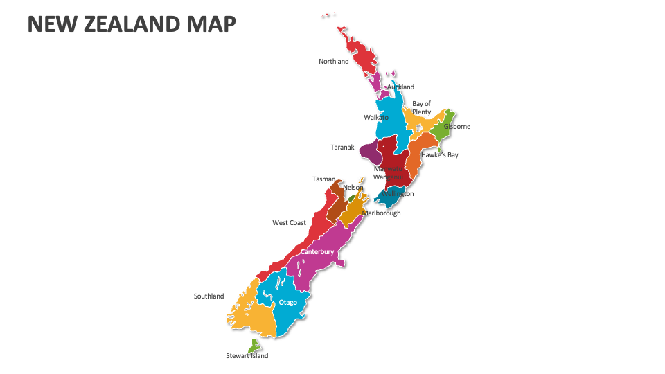 New Zealand Map for Google Slides and PowerPoint - PPT Slides