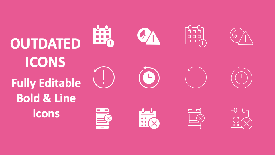 Outdated Icons for PowerPoint and Google Slides - PPT Slides
