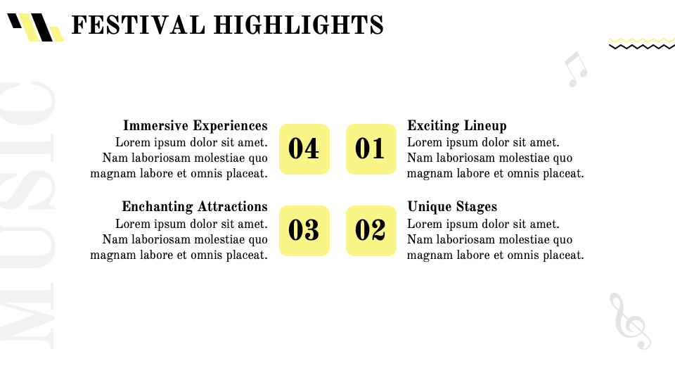 Music Festival Pitch Deck for PowerPoint and Google Slides - PPT Slides