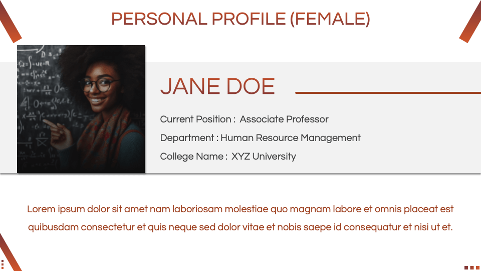 College Faculty Profile Template for Google Slides and PowerPoint - PPT ...