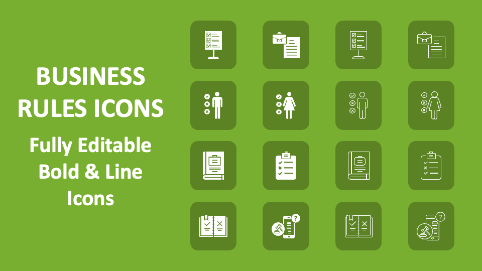 Business Rules Icons for Google Slides and PowerPoint